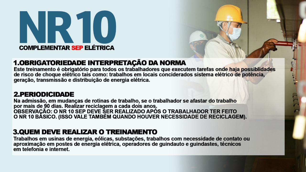 NR 10 BÁSICO – SISTEMA ELÉTRICO DE CONSUMO RECICLAGEM (ONLINE) 8 HORAS ...